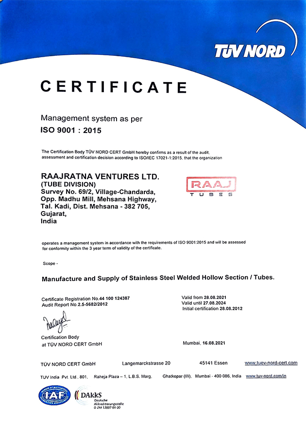 About Us | Raaj Tubes